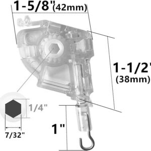 Wand Tilter 2pcs for 2" Blinds Hexagon Shaped Gear Hook Connection for 2" Low Profile Horizontal Blinds