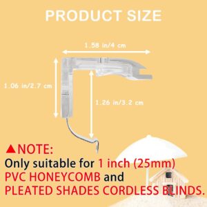 Antfly 4 PCS Mounting Bracket with Metal Clip, Hidden Mounting Bracket Clips for 1" (25mm) Pleated Shades Cordless Blinds Headrail &Cordless Honeycomb