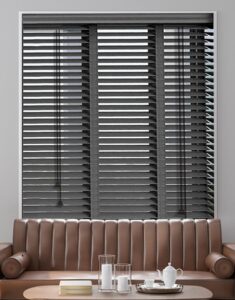 wooden blinds for windows, 5cm slats wood window blinds & shades, blackout blinds venetian blindsfor interior windows, filtered light horizontal blinds privacy curtains