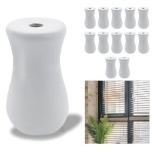 blmhtwo 12 pieces blind pull cord knobs, wood cord tassels for window blinds window blind cord pulls with beautiful vase shape durable sturdy white cord knobs for curtain craft