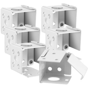 hotop blind brackets low profile box mounting bracket for window blinds, white (6 pieces, 1 x 1 inch)