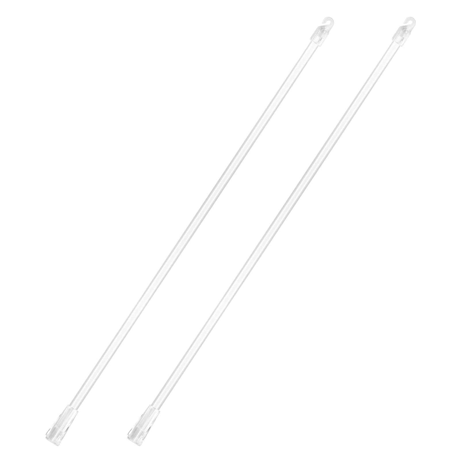 2pcs Blind Wand Vertical Blinds Replacement Parts Blind Rod with Hooks, Clear Acrylic Blind Tilt Wand Replacement Blind Opener Long Window Blind Stick Tilt Rod(17inch)