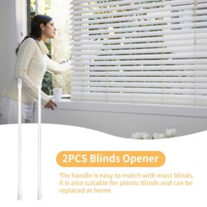 2pcs Blind Wand Vertical Blinds Replacement Parts Blind Rod with Hooks, Clear Acrylic Blind Tilt Wand Replacement Blind Opener Long Window Blind Stick Tilt Rod(17inch)