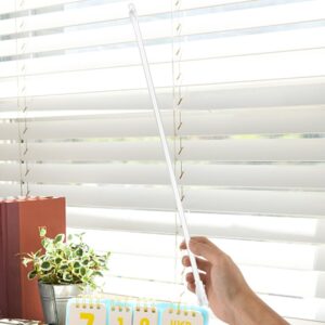 2pcs Blind Wand Vertical Blinds Replacement Parts Blind Rod with Hooks, Clear Acrylic Blind Tilt Wand Replacement Blind Opener Long Window Blind Stick Tilt Rod(17inch)