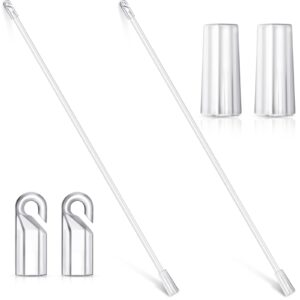 2 pieces blind wand vertical blinds replacement parts blind rod with hook and grip clear blind opener long window blind stick tilt rod (12 inch, plastic)