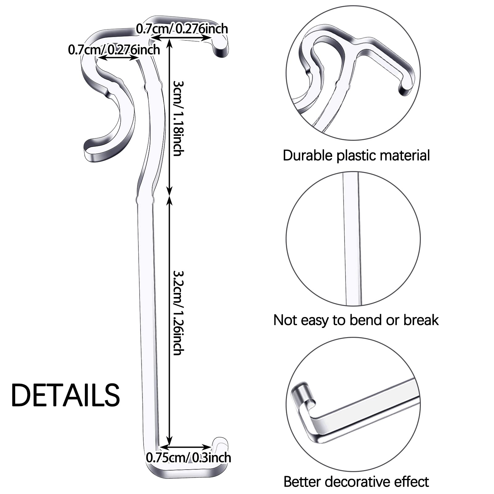 2.5 Inch Valance Clips Window Blind Clips Clear Plastic Valance Retainer Clips Hidden Valance Clips for Horizontal Blind Valance (12 Pieces)