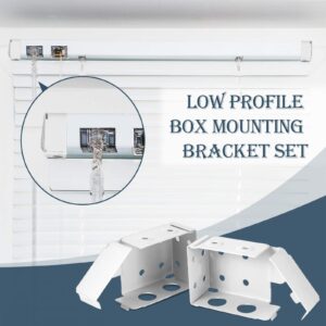 Hotop Blind Brackets 2.5 Inch Low Profile Box Mounting Bracket for Window Blinds, White（6）