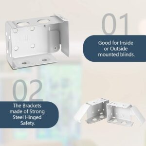 Hotop Blind Brackets 2.5 Inch Low Profile Box Mounting Bracket for Window Blinds, White（6）