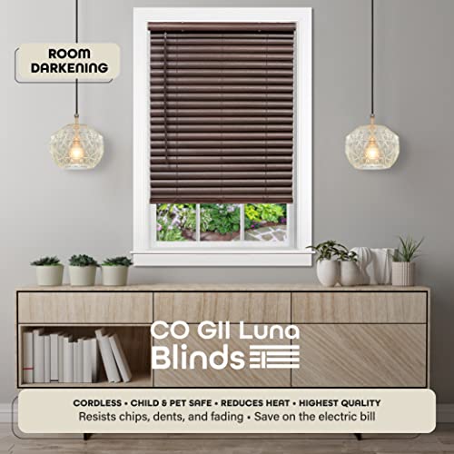 Achim Home Furnishing Cordless GII Luna 2" Slat Mahogany Venetian Window Blinds 39" W x 64" L