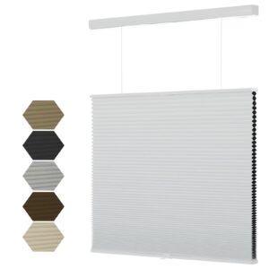 custom myshade cellular shades, light filtering blinds for windows, top down bottom up cellular shades&blinds for home/bathroom/bedroom(white-blackout)