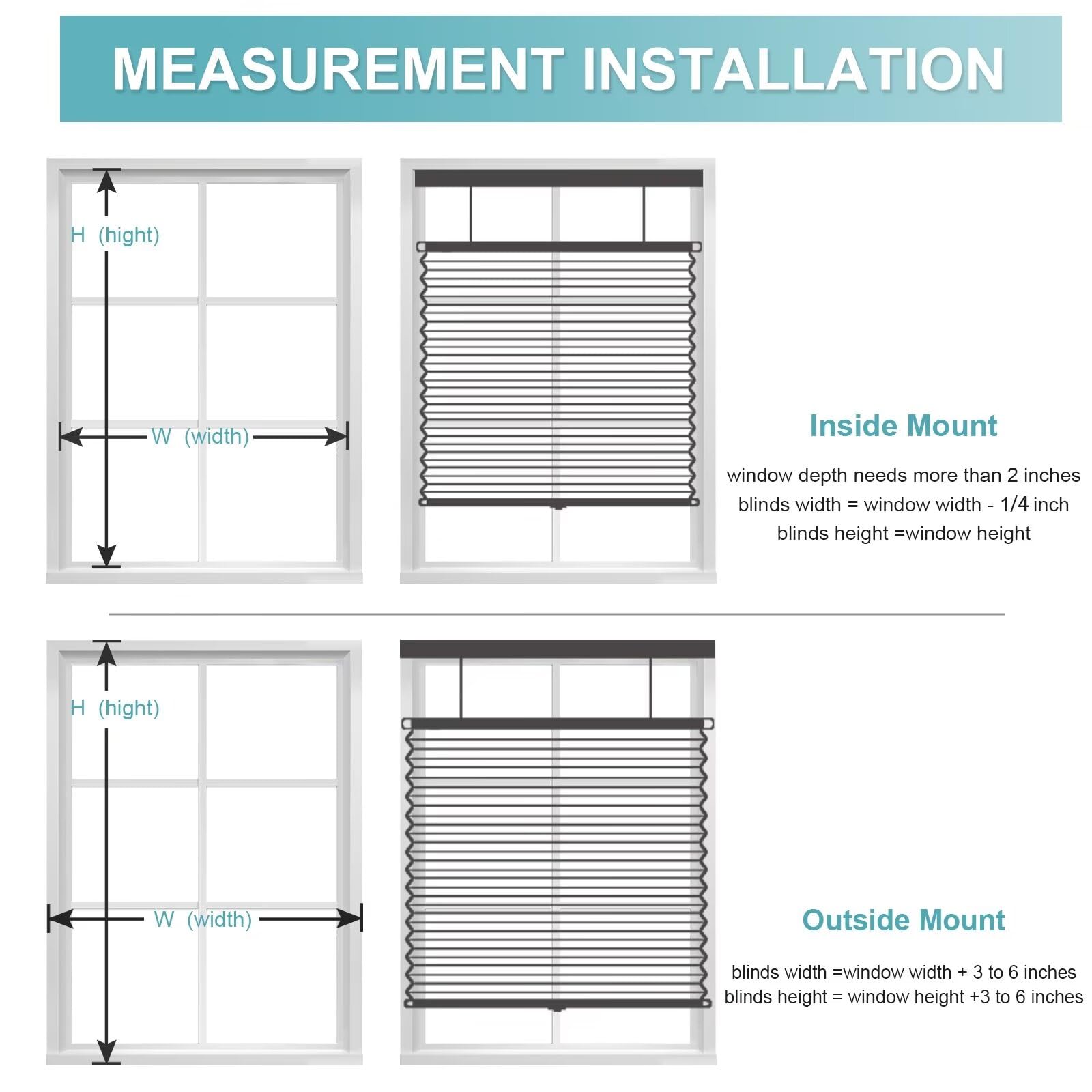 Custom MYshade Cellular Shades, Light Filtering Blinds for Windows, Top Down Bottom Up Cellular Shades&Blinds for Home/Bathroom/Bedroom(White-Blackout)