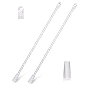 grevosea 2 pieces blind wand for window blinds, vertical blinds replacement stick clear plastic blind opener stick blind stick with hooks and grips rod for vertical & wood & cordless blinds 12 inches