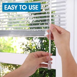 Grevosea 2 Pieces Blind Wand for Window Blinds, Vertical Blinds Replacement Stick Clear Plastic Blind Opener Stick Blind Stick with Hooks and Grips Rod for Vertical & Wood & Cordless Blinds 12 Inches