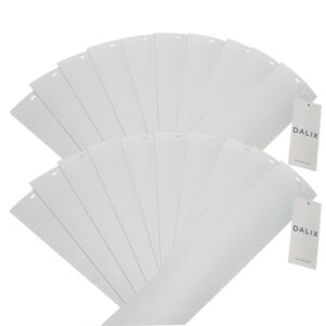 dalix pvc veritcal blind replacement slats curved smooth white 82.5 x 3.5 (20-pack)