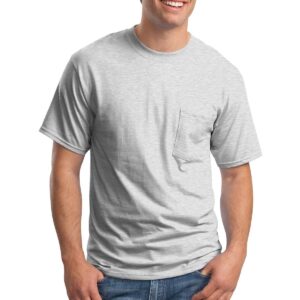 Hanes Beefy-T Adult Pocket T-Shirt Grey L