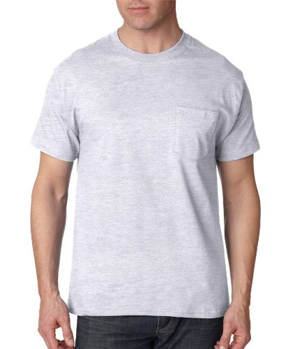 Hanes Beefy-T Adult Pocket T-Shirt Grey L