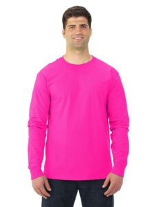 fruit of the loom adult hd cotton long sleeve crew t-shirt, jz4930r, m