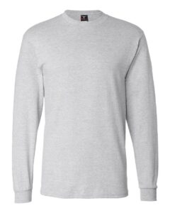 hanes 6.1 oz. long-sleeve beefy-t, large, ash