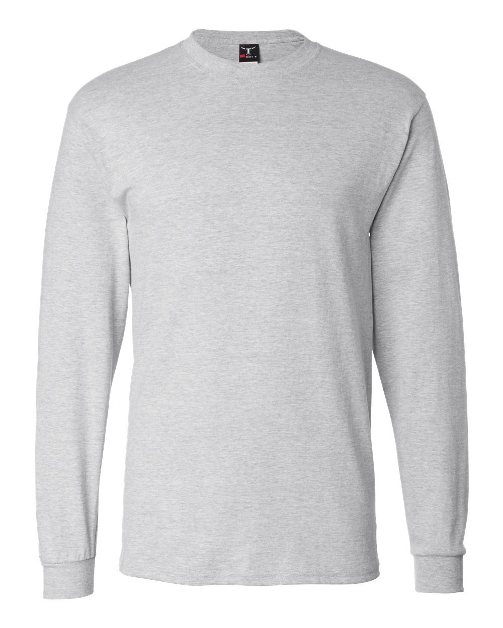 Hanes 6.1 oz. Long-Sleeve Beefy-T, Large, ASH