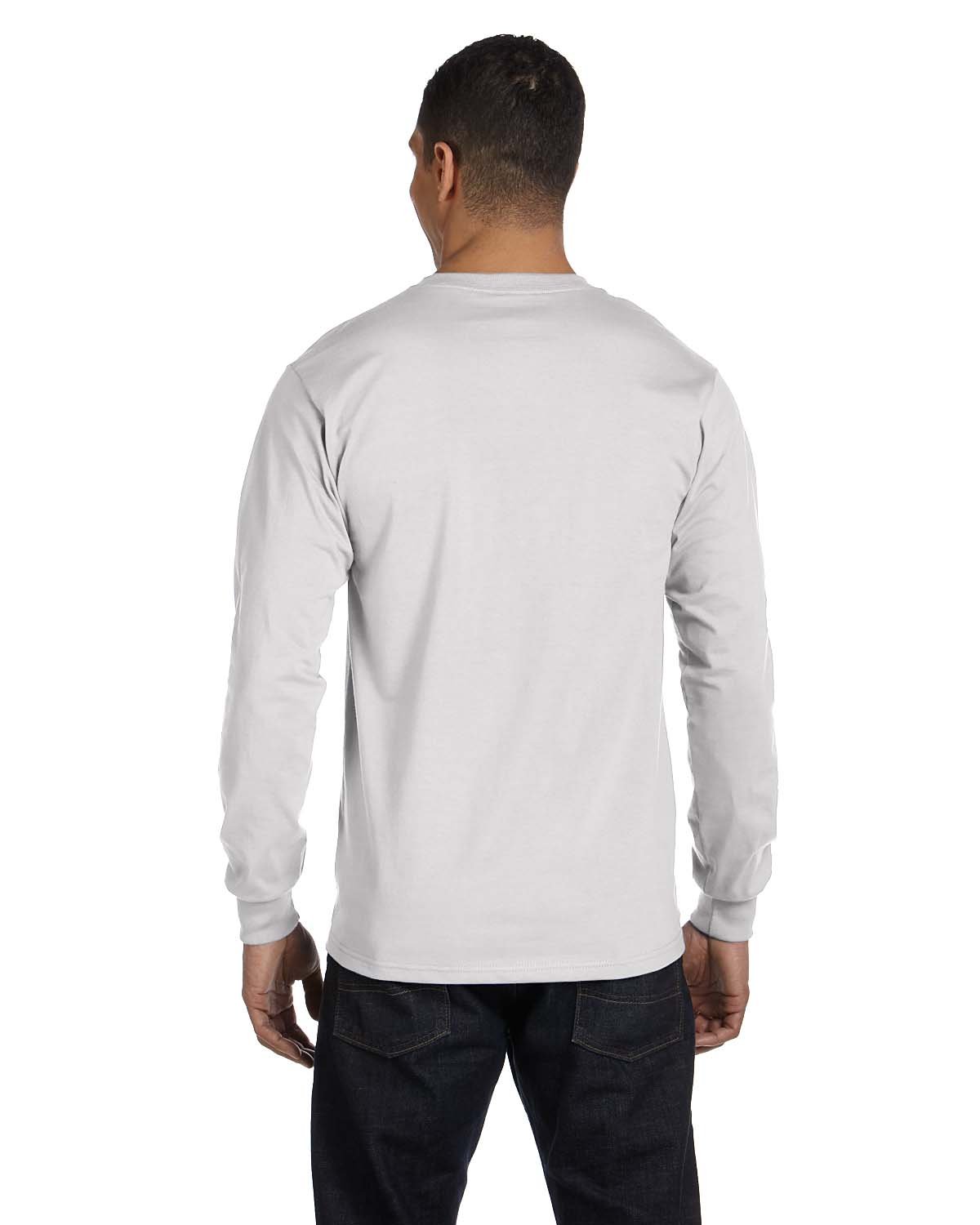 Hanes 6.1 oz. Long-Sleeve Beefy-T, Large, ASH