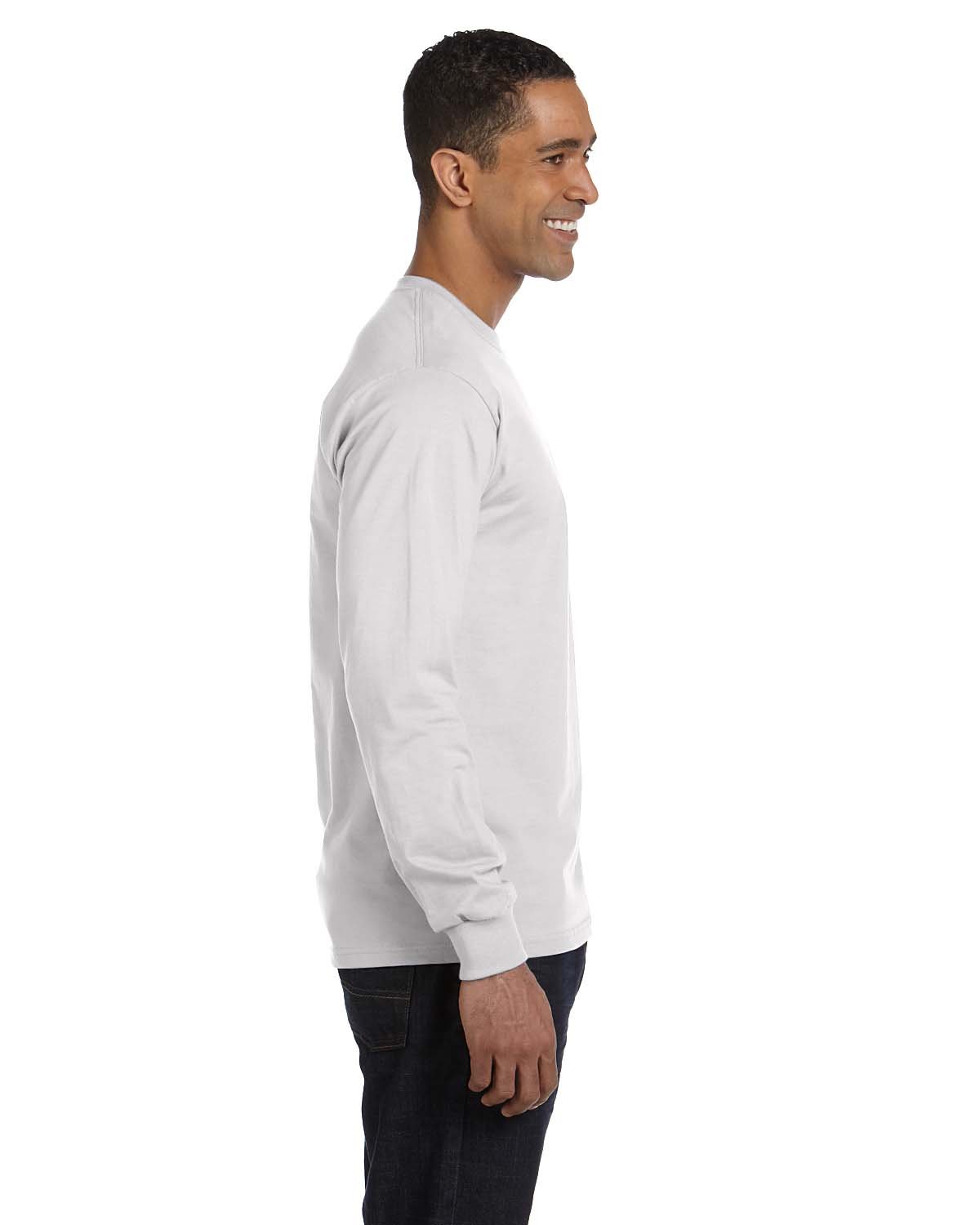 Hanes 6.1 oz. Long-Sleeve Beefy-T, Large, ASH