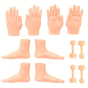 DR DINGUS Finger Hand & Feet Puppets - 4 Hands, 4 Feet, 4 Handles - Premium Rubber Little Tiny Finger Hands – Fun and Realistic Design – Ideal Gag Present