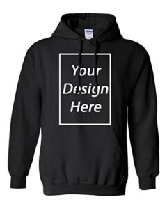 city shirts add your own text and design custom personalized sweatshirt hoodie (large, black)