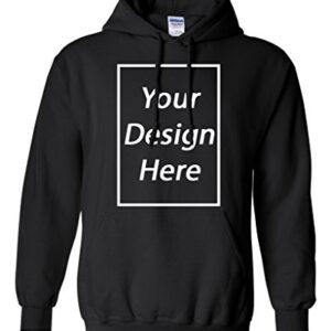 City Shirts Add Your Own Text and Design Custom Personalized Sweatshirt Hoodie (Large, Black)