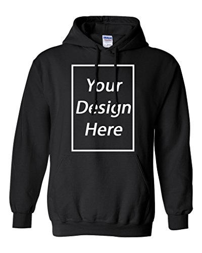 City Shirts Add Your Own Text and Design Custom Personalized Sweatshirt Hoodie (Large, Black)