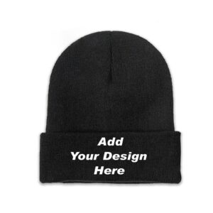 custom beanie hat personalized text & photo & logo knit cuffed beanie for men women