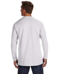 hanes 4.5 oz., 100% ringspun cotton nano-t long-sleeve t-shirt, medium, ash