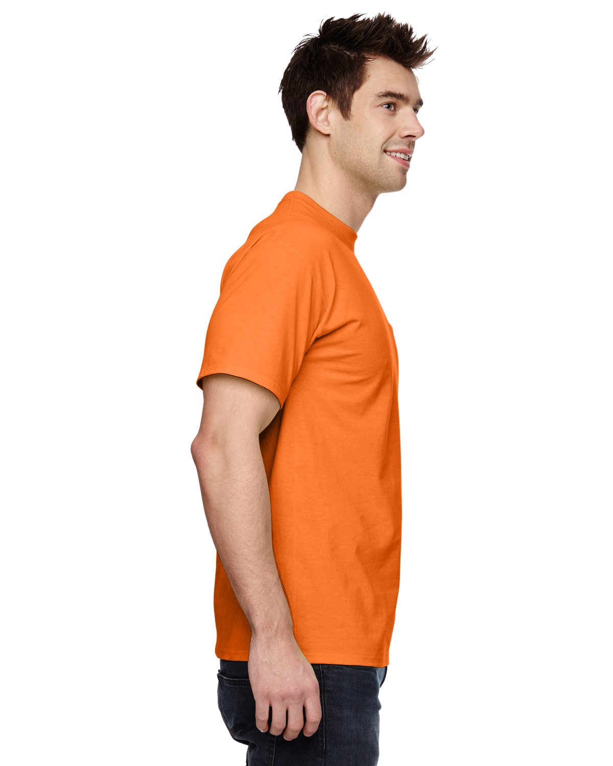 Fruit of the Loom 100% Heavy Cotton HD Pocket T-Shirt, Large, SAFETY ORANGE