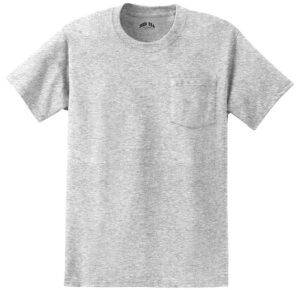 joe's usa mens pocket tees heavyweight 6.1-ounce pocket t-shirt | small, ash