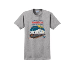 amtrak 46 in philly 50th anniversary sports gray printed t-shirt amt [140] (adult, 3x-large, ash)