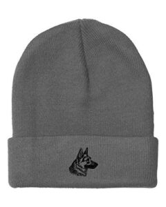 beanies for men black german shepherd head embroidery dogs winter hats for women acrylic skull cap 1 size light grey design only