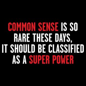 Common Sense Graphic Novelty Sarcastic Funny T Shirt XL Black