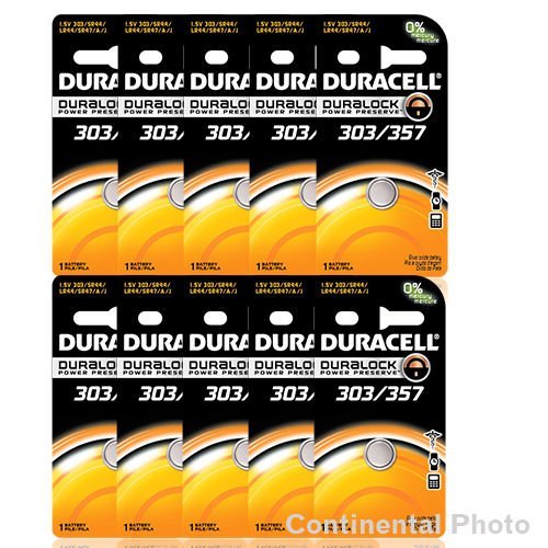 24 Duracell 357 303 A76 PX76 SR44W/SW LR44 AG13 Silver Oxide Battery