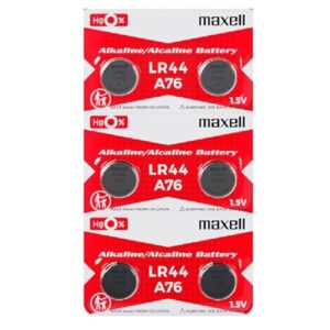 6 pack maxell ag13 lr44 a76 357 alkaline button cell batteries 1.5 volt alkaline