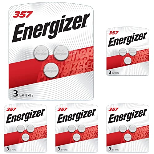 Energizer 357 Batteries, 357 Battery, 3 Count (Pack of 5)