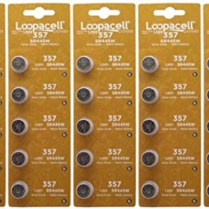 LOOPACELL 25 SR44W SR44 357 V357 Silver Oxide Watch Battery