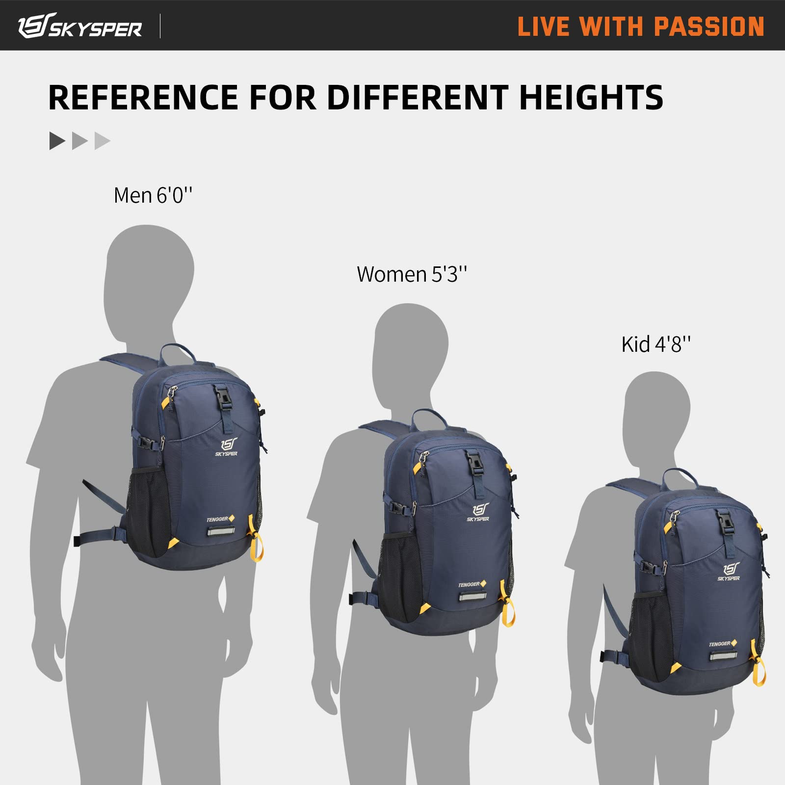 SKYSPER Small Daypack 20L Hiking Backpack Lightweight Travel Day Pack with Waist Strap for Women Men(Navyblue)