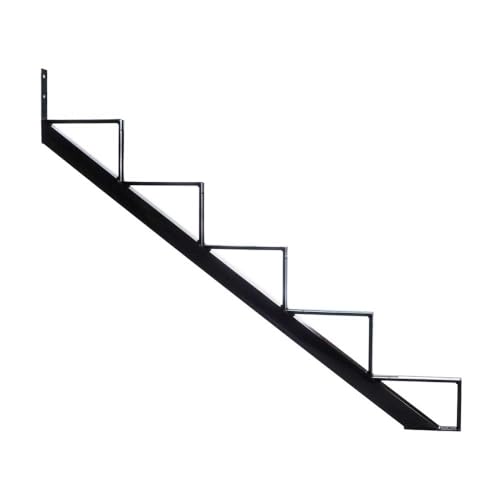 Pylex 13905 5 Steps Steel Stair Stringers, Black