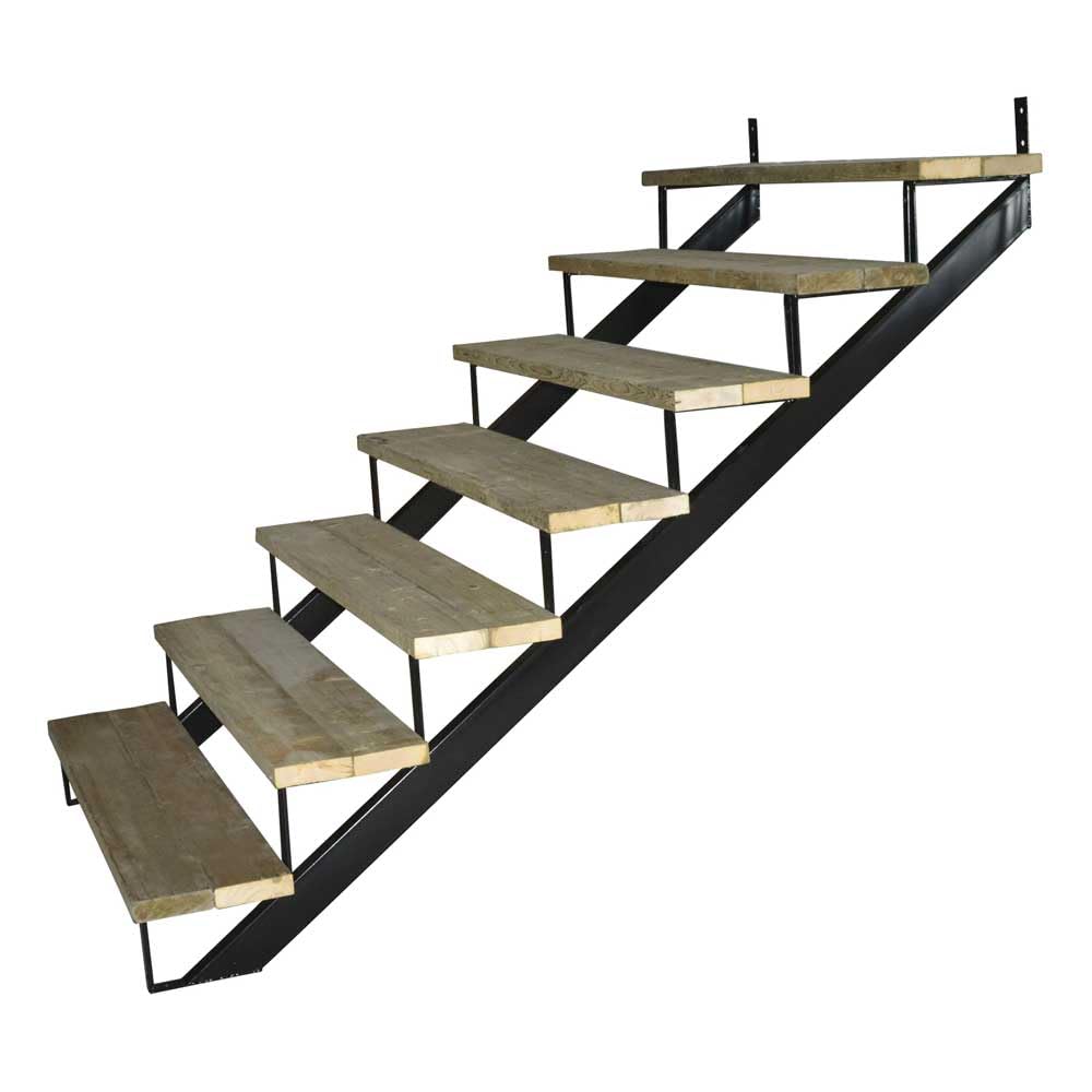 Pylex 13907 7 Steps Steel Stair Stringers, Black