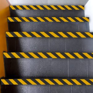 COSIMIXO 2" x 35Ft Yellow & Black Heavy Duty Anti Slip Tape for Stairs Outdoor/Indoor Waterproof Grip Tape Safety Non Skid Roll for Stair Steps Traction Tread Staircases Anti-Slip Strips