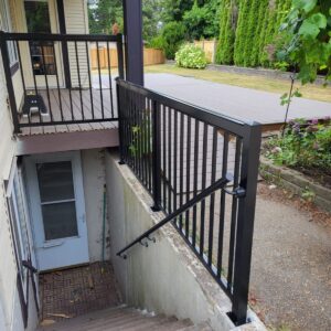 Hand Rails for Outdoor Steps – 3FT (Aluminum), Outdoor Hand Railing – Stair Railing Indoor – ADA Compliant, Hand Rails for Indoor Stairs with Wall Mounts, Black