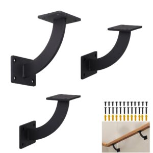 wpbhk 3 pcs heavy duty handrail bracket hand rail bracket wall mount support hardware brackets for staircase stair railing brackets