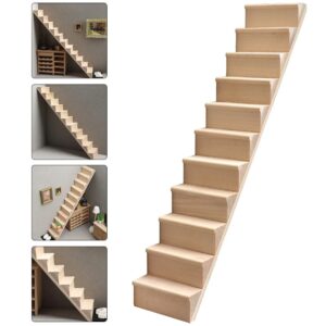 Toyvian Doll House Stairs Landscape Layout Props Miniature Staircase Mini House Stairs Model Home Décor Stairs Statues Wood Stairs Mini Stair Step Mini Houses Wooden Furniture Small Stairs