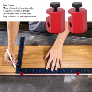 Stair Gauge, 2PCS Stair Gauge Red Framing Stop Stair Stringer Layout Tool Anodized Framing Attachments for Woodworking, Other Hand Tools And,