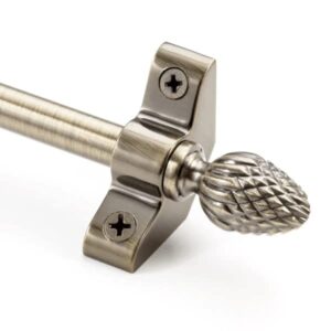 zoroufy inspiration stair rod collection | 3/8" tubular rod with pineapple finials (28.5", antique brass)