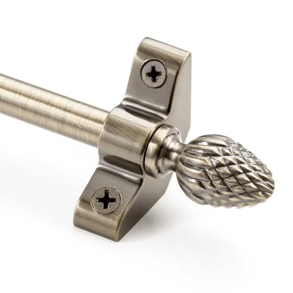 Zoroufy Inspiration Stair Rod Collection | 3/8" Tubular Rod with Pineapple Finials (28.5", Antique Brass)